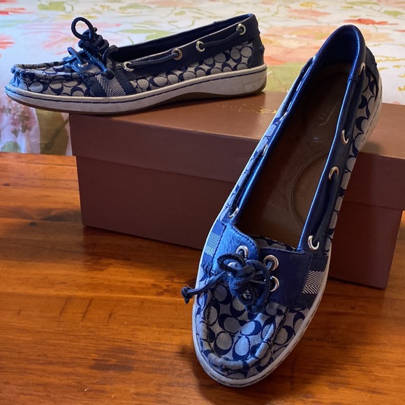Coach | Shoes | Coach Navy Blue Boat Shoe | Poshmark